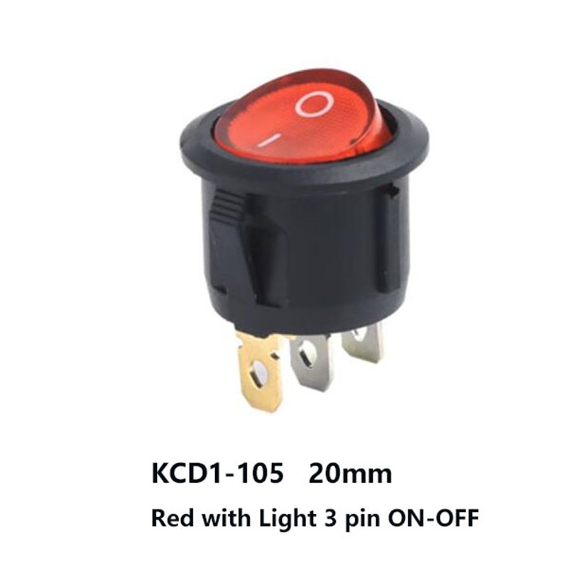 KCD1 2 Pin 3 Pin ON Off Round Rocker Switches 15mm20mm